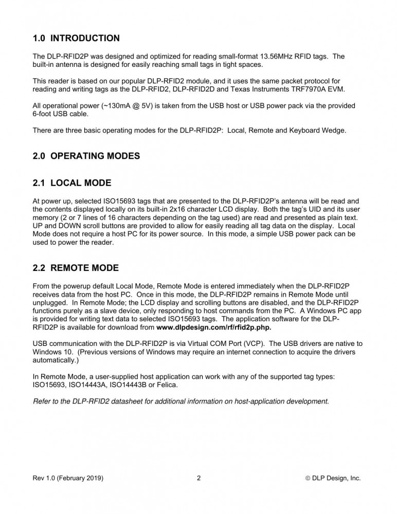 DLP-RFID2P technical document page 2