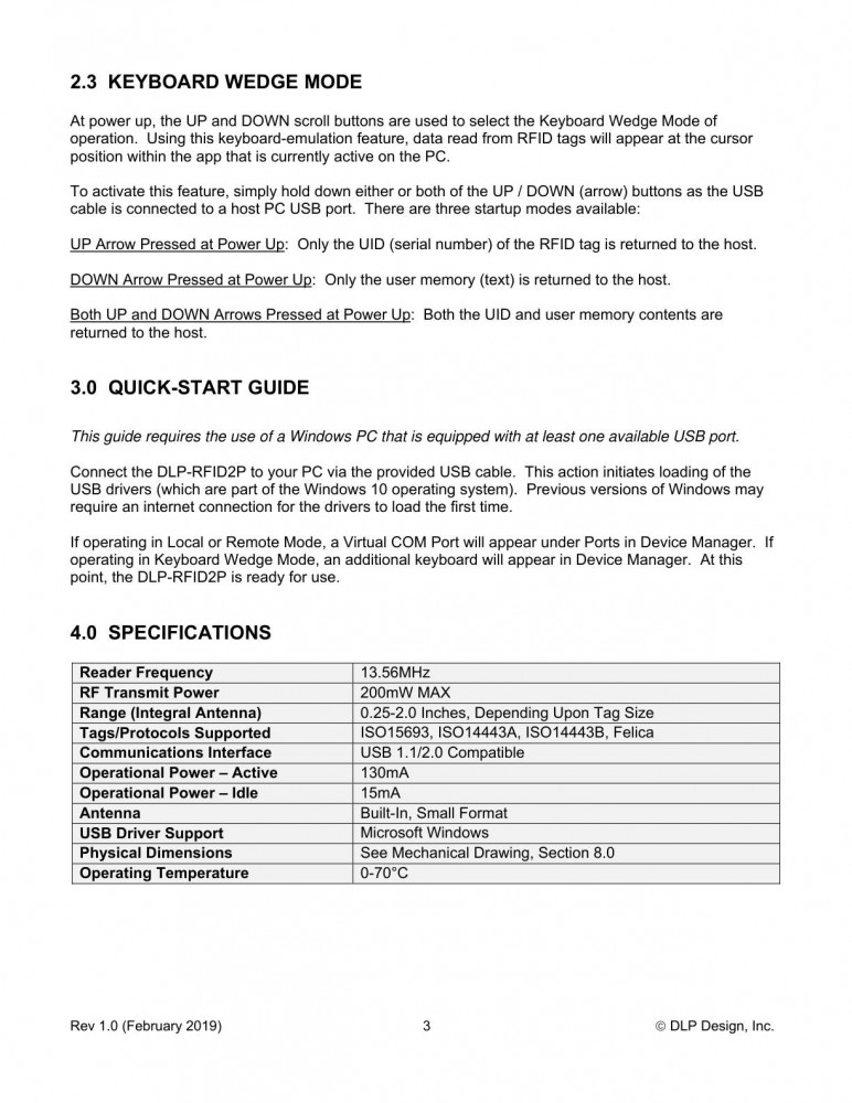 DLP-RFID2P technical document page 3