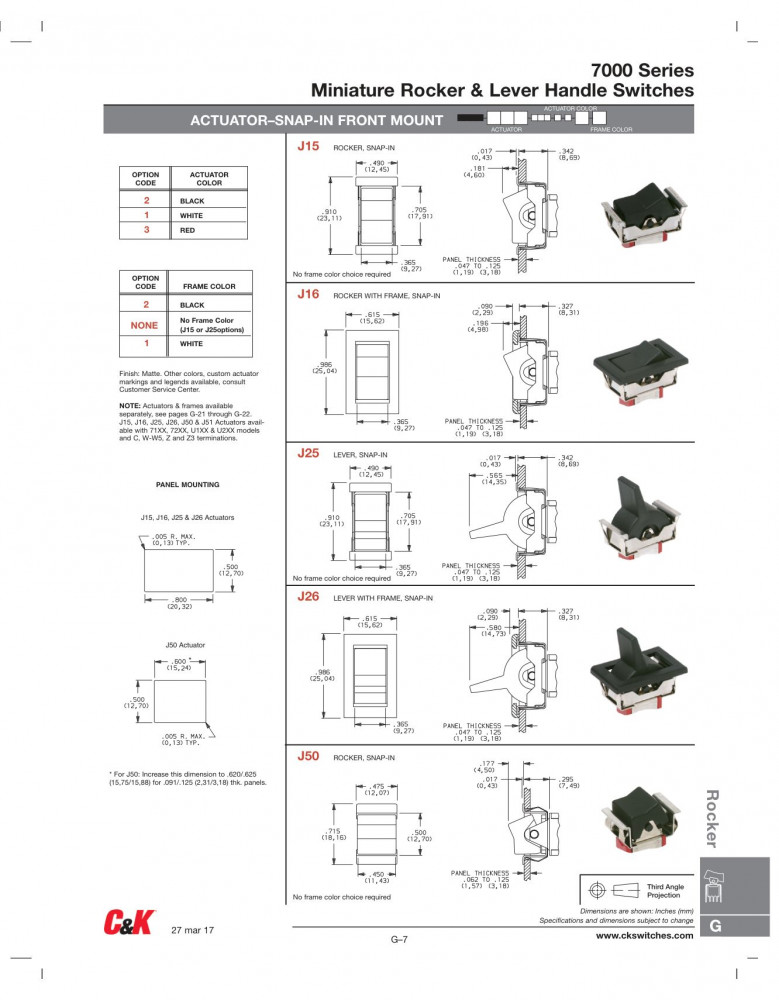 C&K 7000 Series datasheet page 5