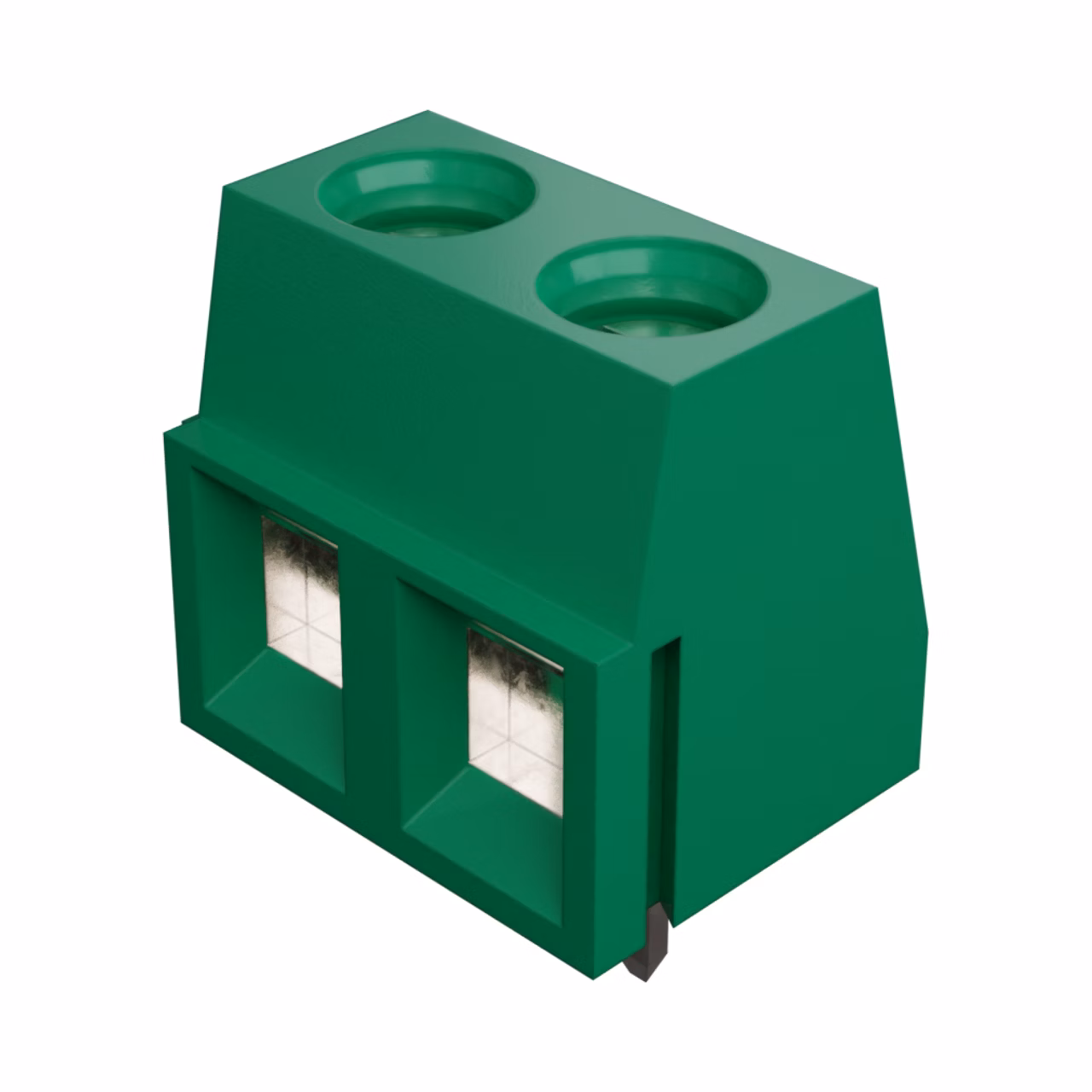 5.08mm Pitch Eurostyle Vertical Fixed Mount PCB Terminal Block, Green Housing, Low Profile, 2 Circuits for sale