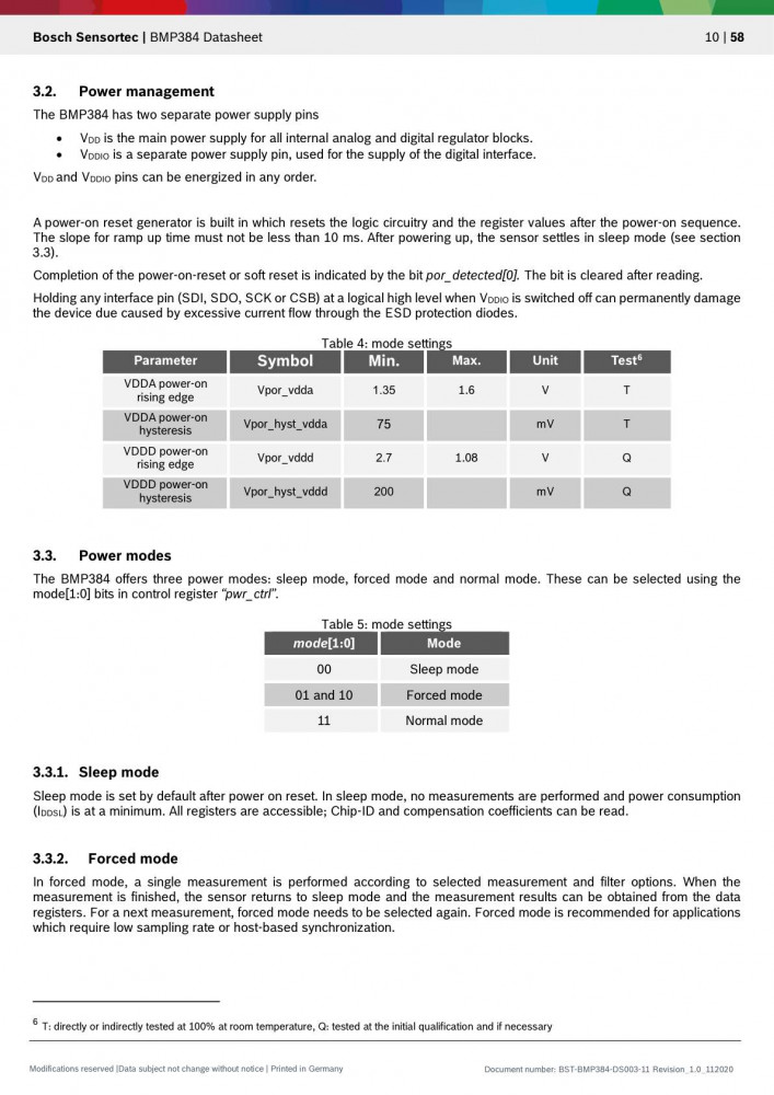 BMP384 datasheet page 10