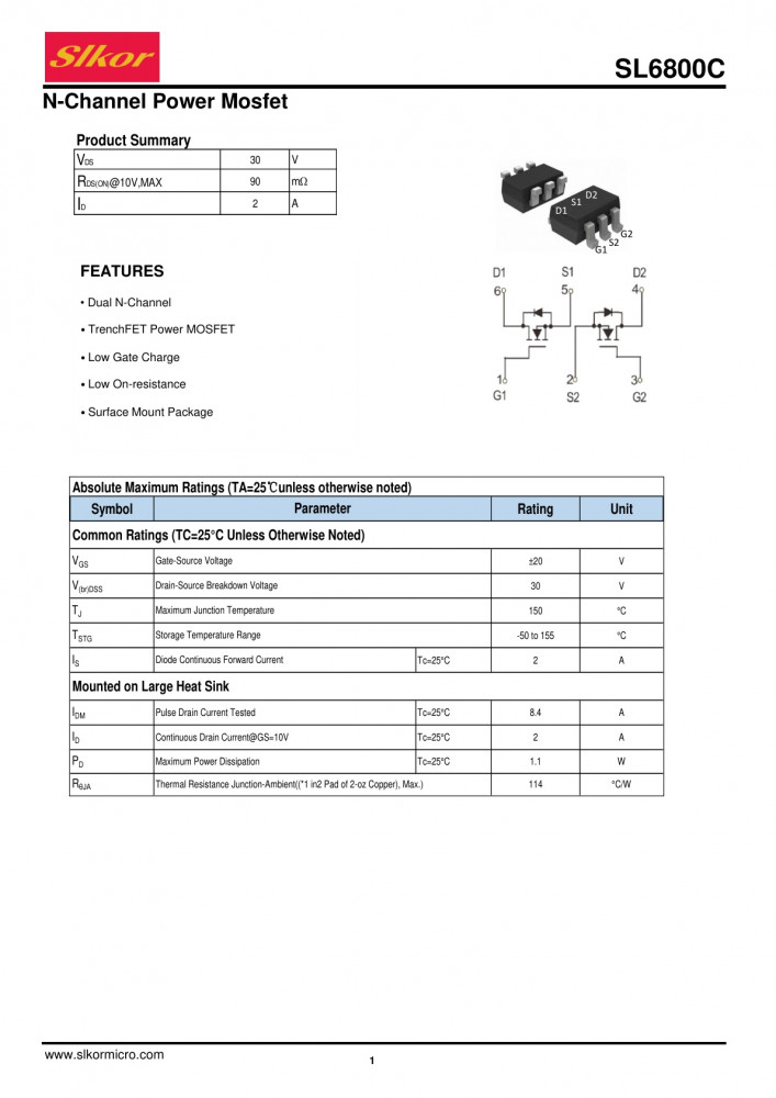 SL6800C datasheet page 1