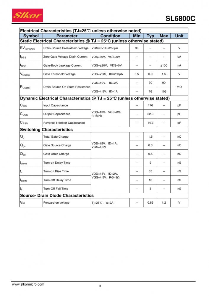 SL6800C datasheet page 2