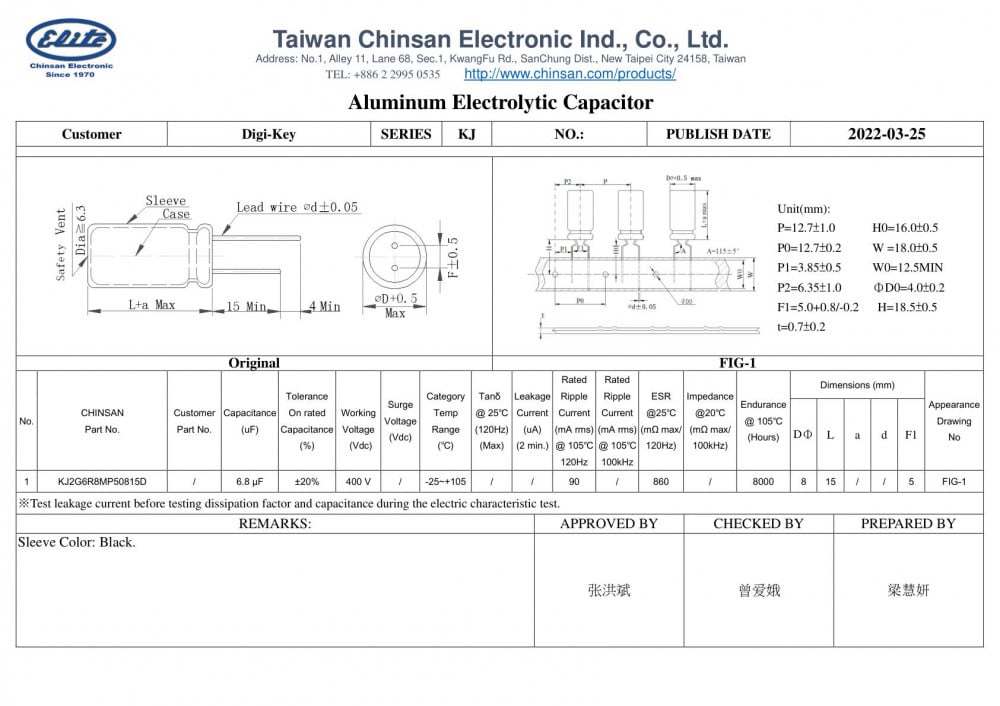 Chinsan KJ series datasheet page 3