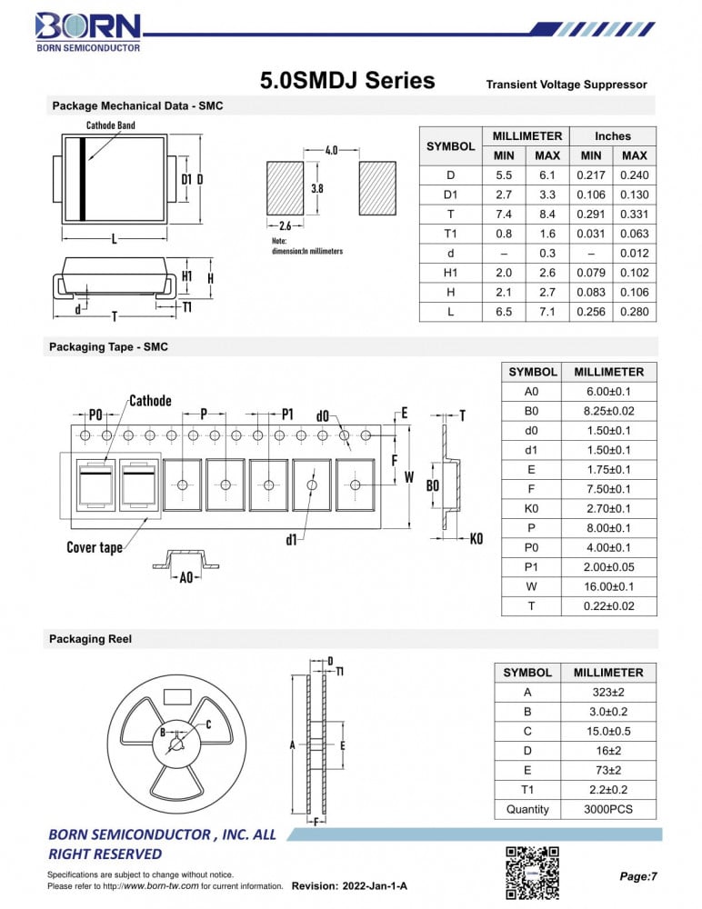 BORN 5.0SMDJ series datasheet page 7