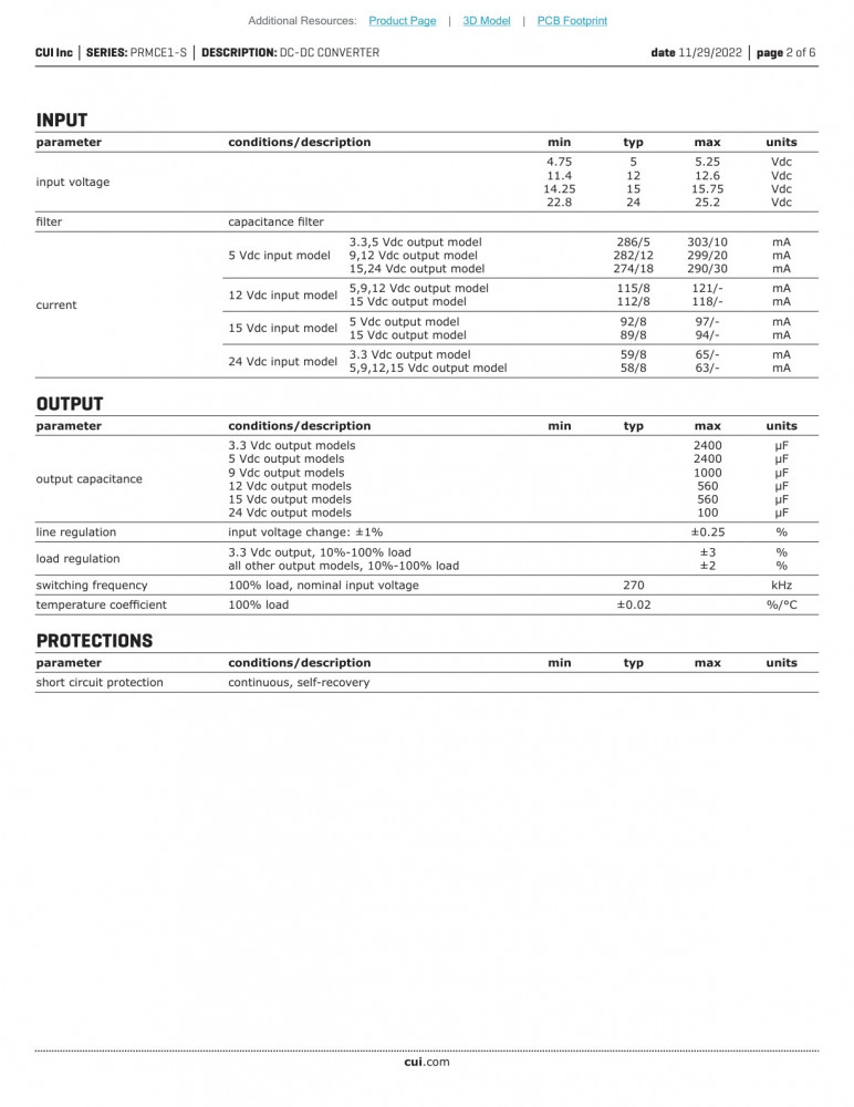 PRMCE1-S series datasheet page 2