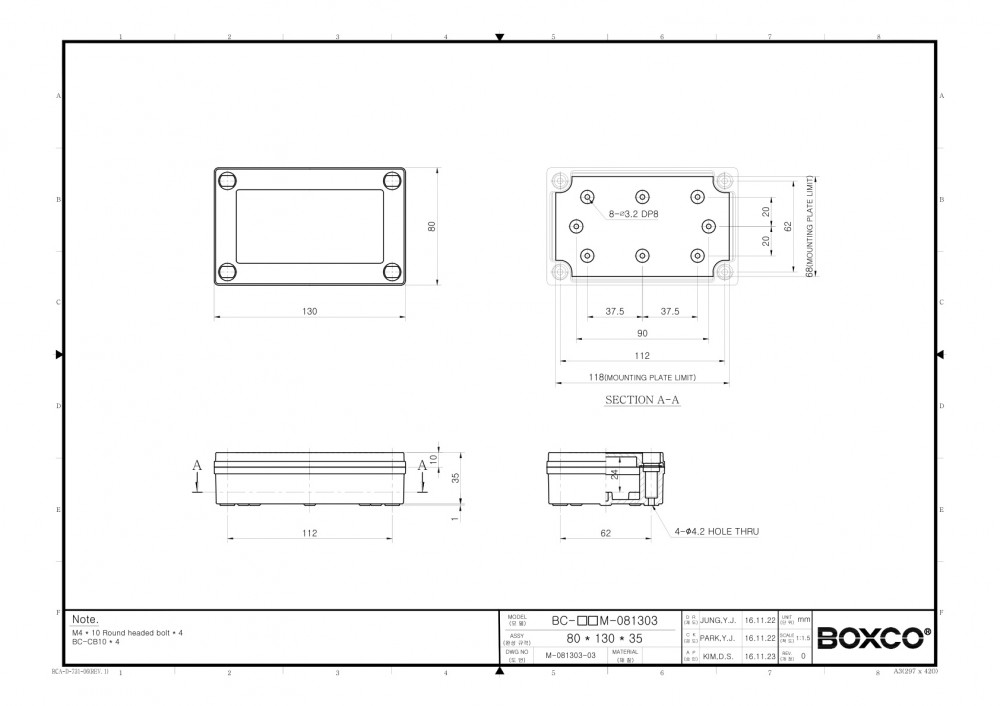 Screw bolt M Series assembly drawing preview