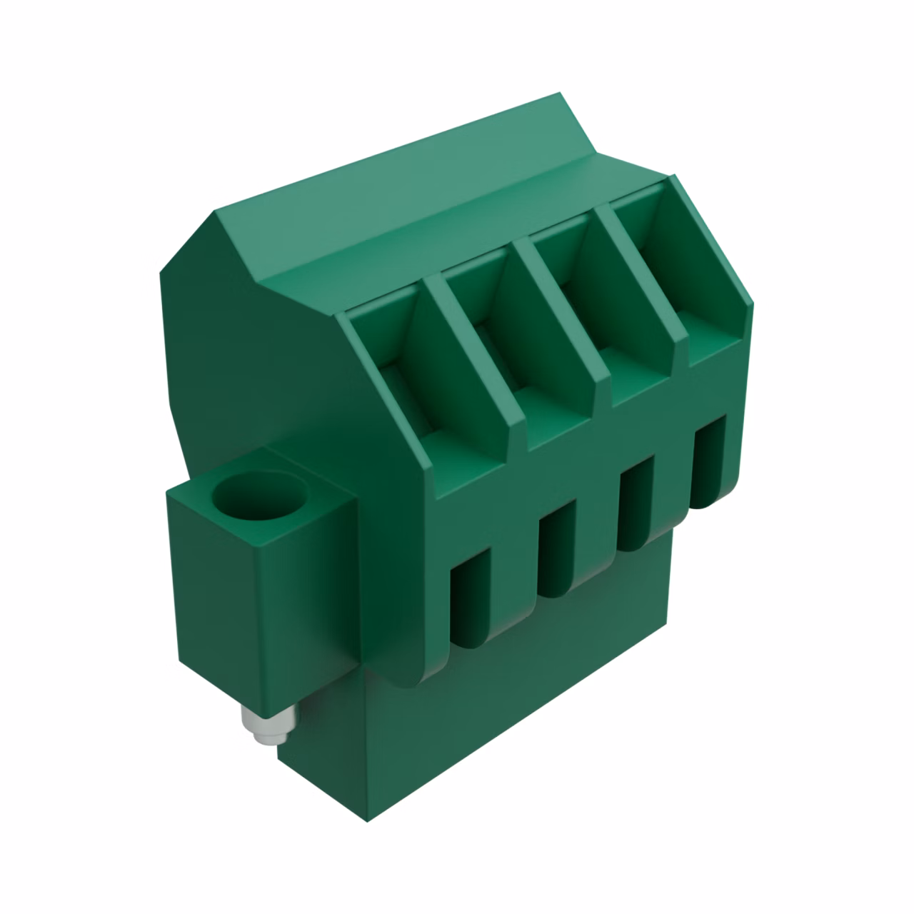 5.08mm Pitch Eurostyle 45° Wire Entry Plug, with Mounting Ends, 4 Circuits, Green for sale
