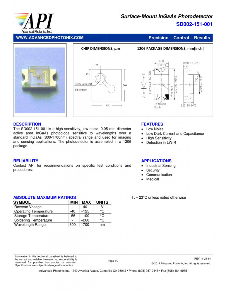 002-151-001 datasheet page 1