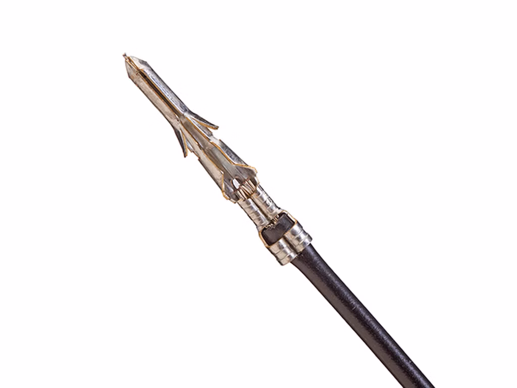 Pre-Crimped Lead Sabre Male-to-Sabre Male, Tin (Sn) Plating, 150.00mm Length, 16 AWG, Black