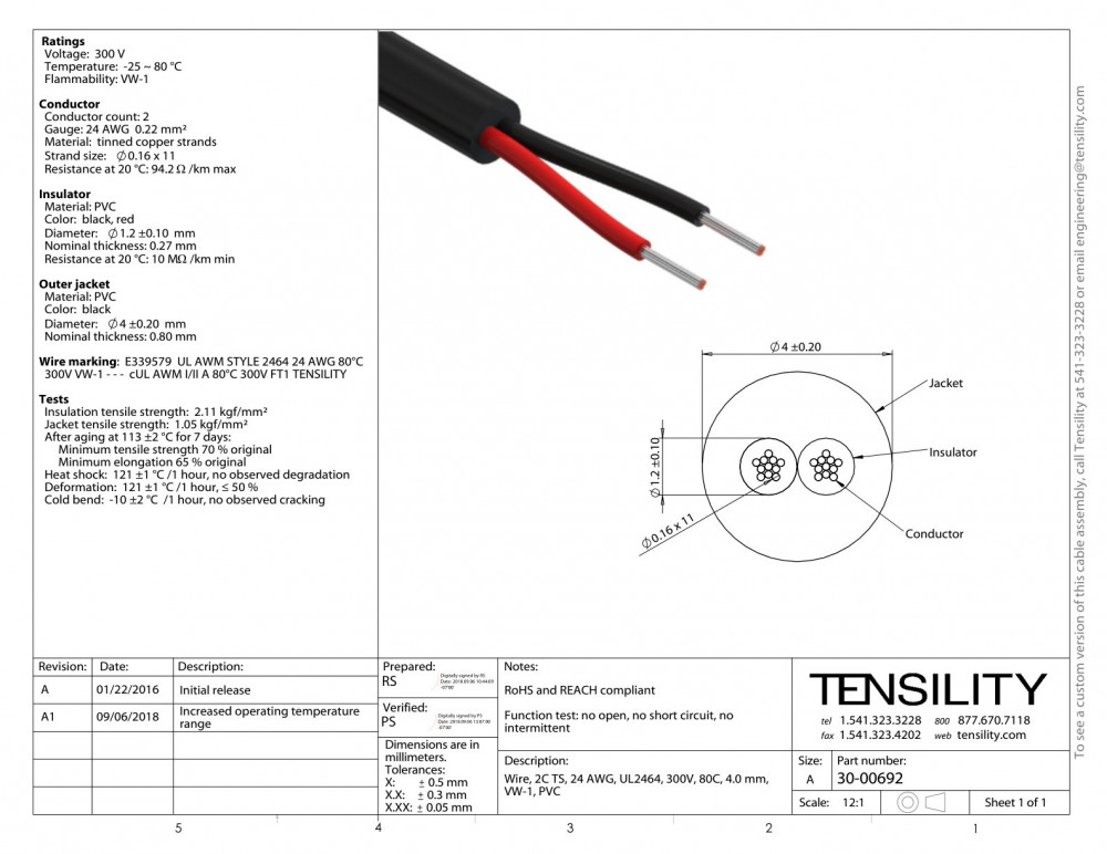 Tensility International 30-00692 product drawing
