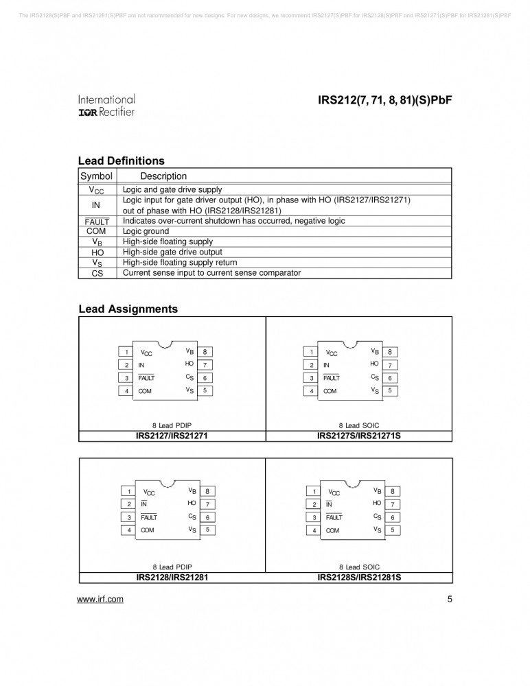 IRS2127 datasheet page 5