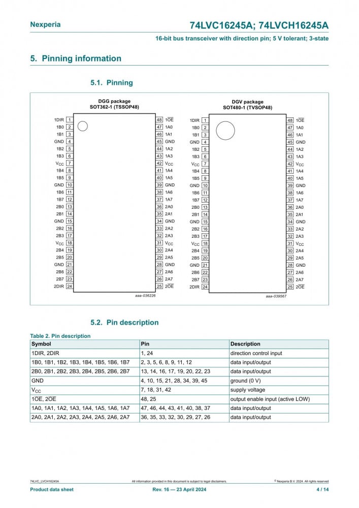 Nexperia datasheet page 4