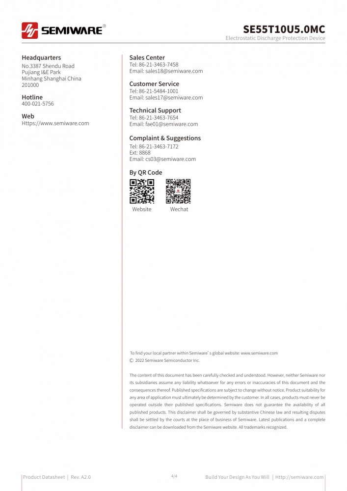 SE55T10U5.0MC datasheet preview, page 4