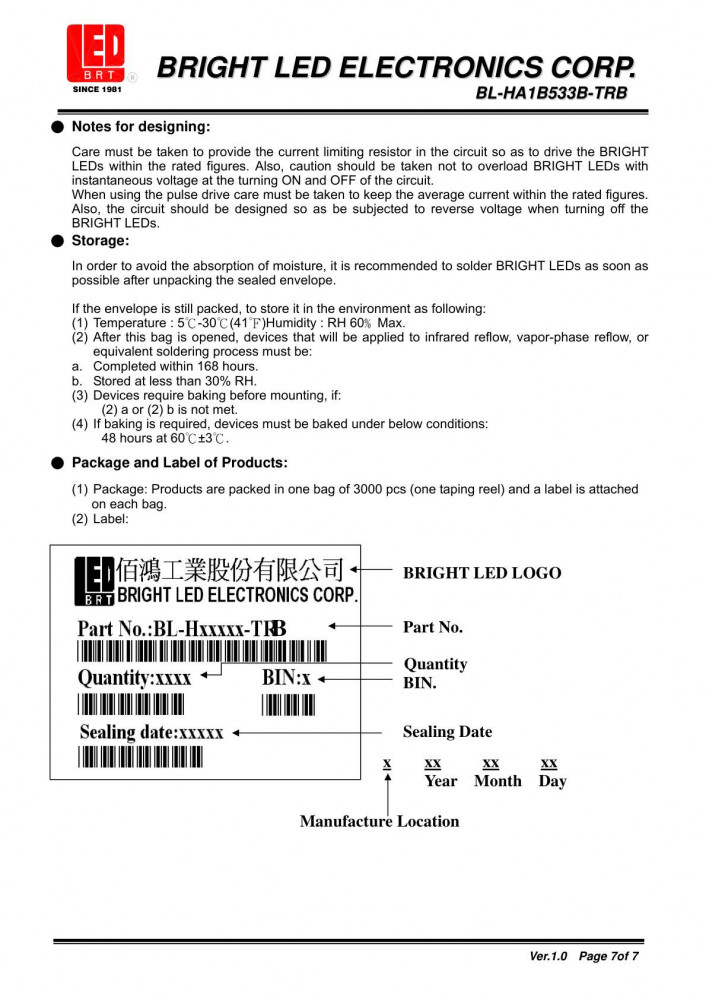 BL-HA1B533B-TRB datasheet page 7