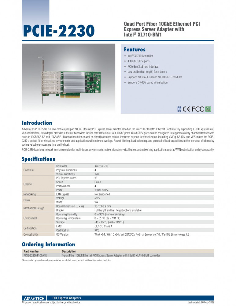 PCIE-2230 product document preview