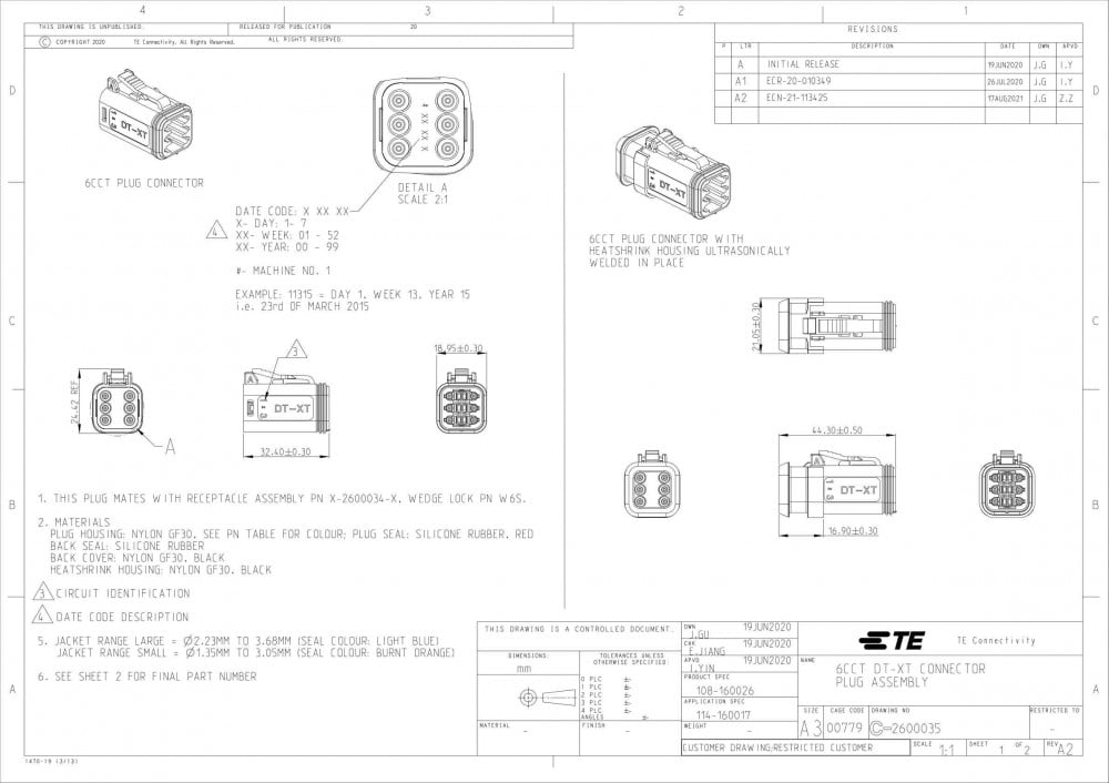 DEUTSCH 1-2600035-0 drawing sheet 1