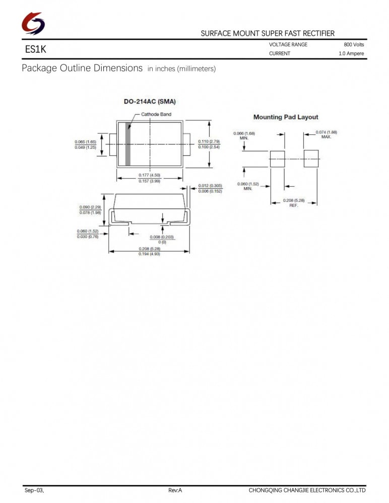 ES1K datasheet page 3