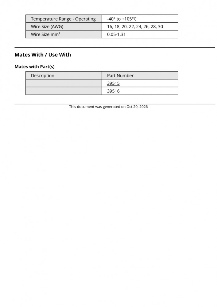 Product documentation image 3 for MOLEX 397010005