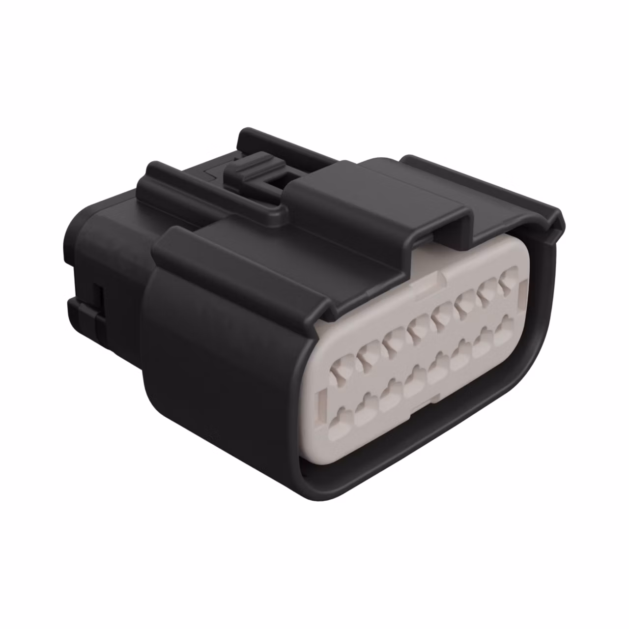 MX150 Mat-Sealed Female Connector Assembly, Dual Row, 16 Circuits, Keying Option C, with Clipslot, without Connector Position Assurance, Dark Gray for sale