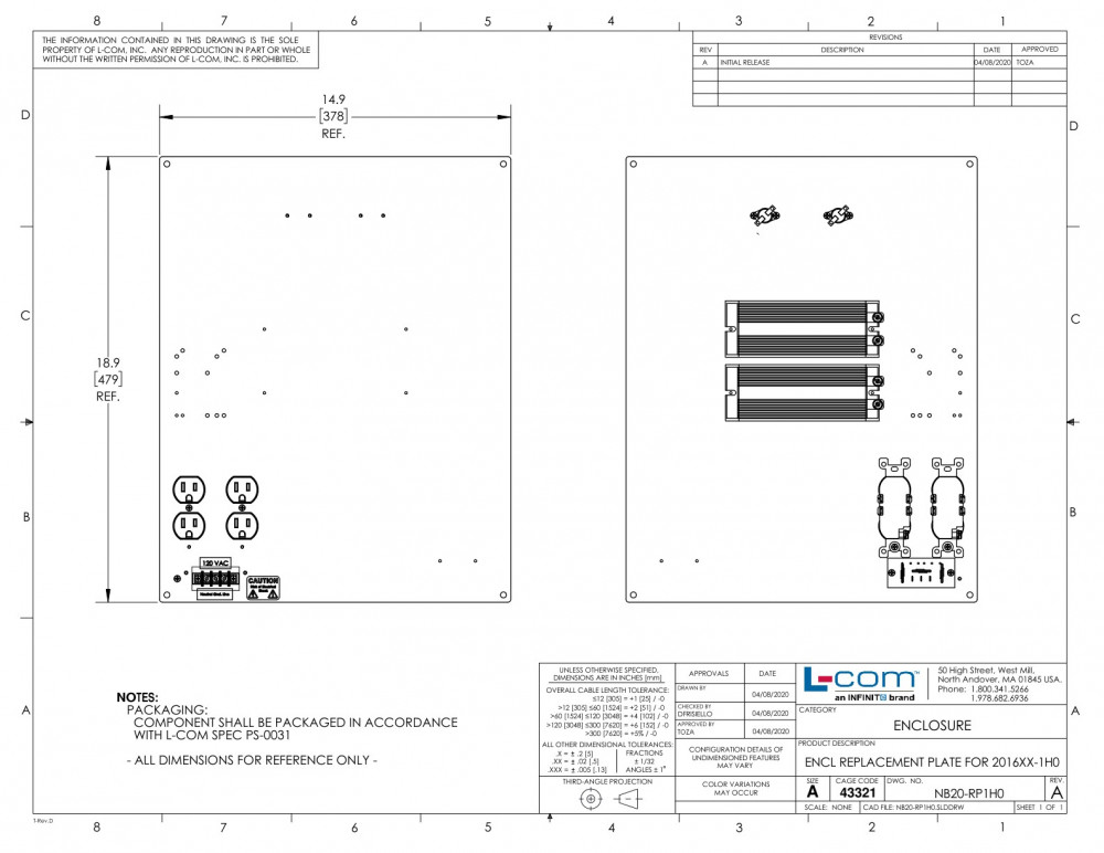L-com NB20-RP1H0 technical document preview