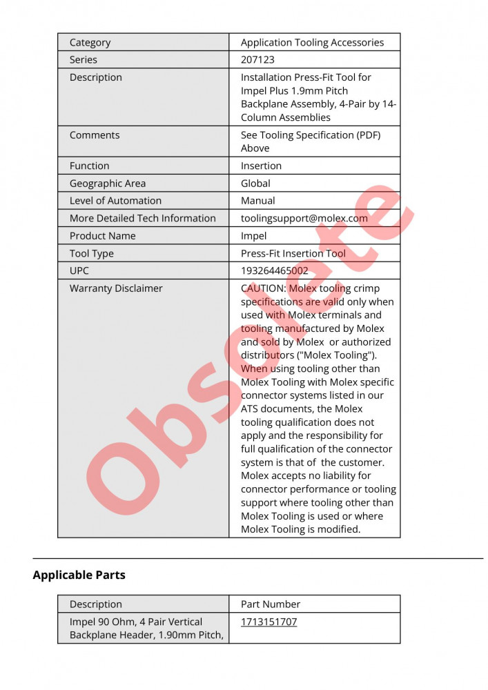 MOLEX 2002141450 tooling document, page 2
