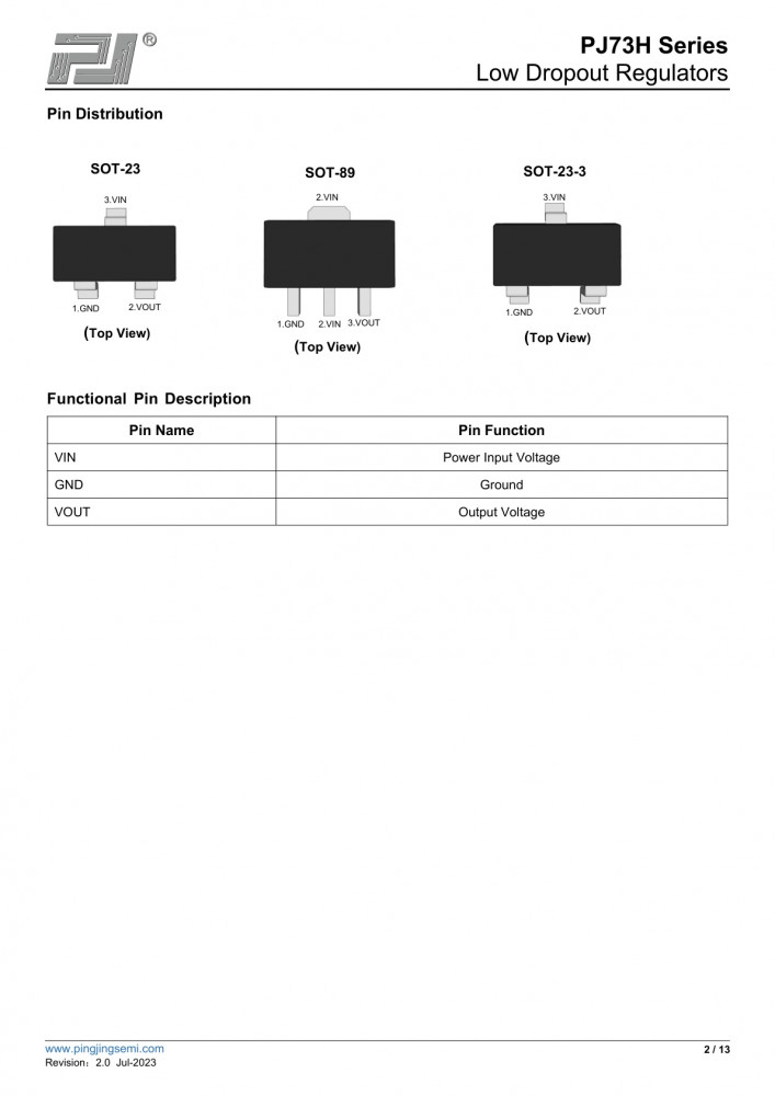 PJ73HM50SA datasheet page 2