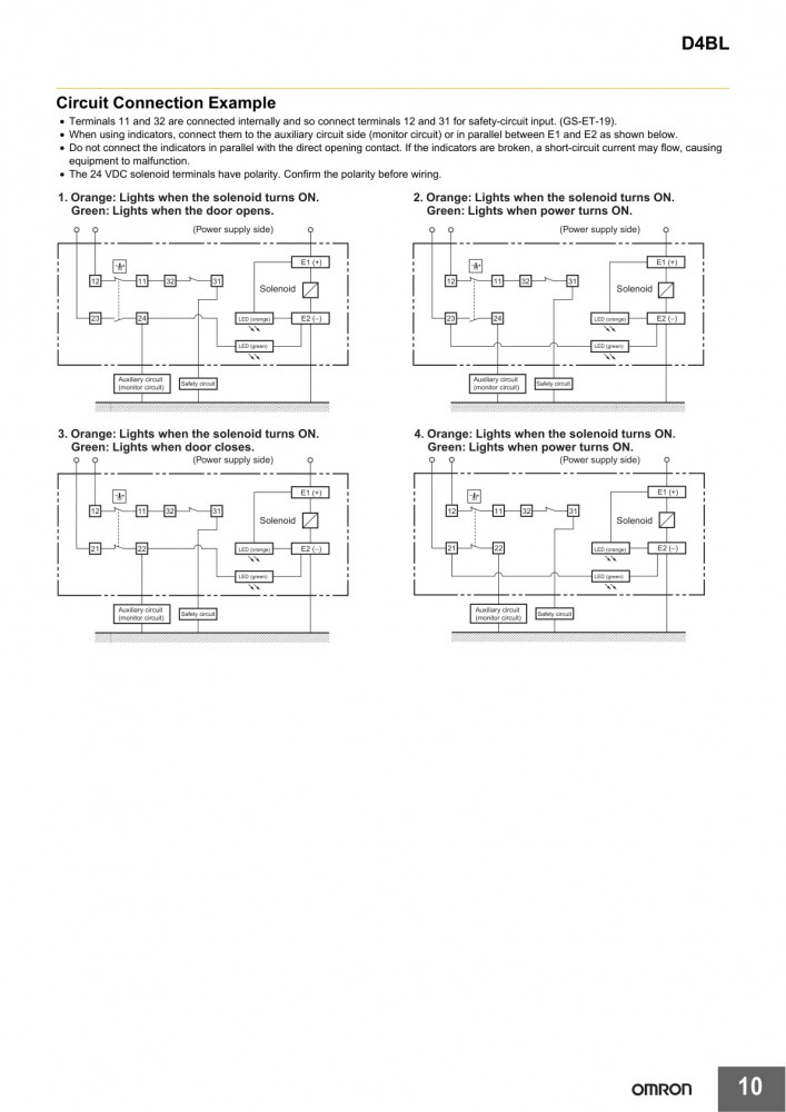 OMRON D4BL documentation page 10