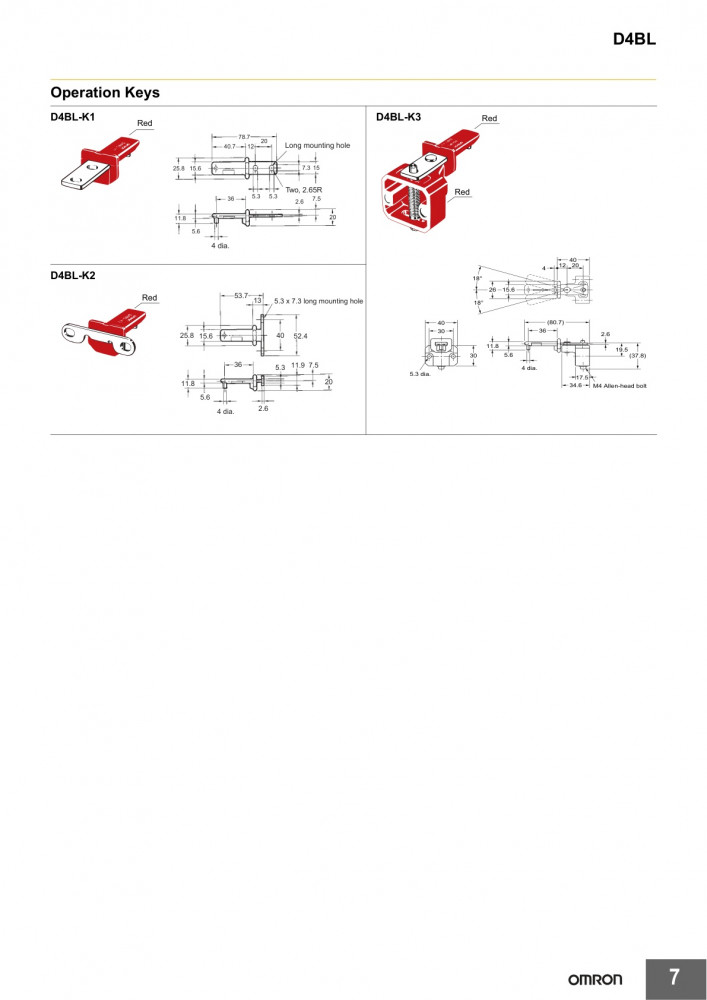 OMRON D4BL documentation page 7