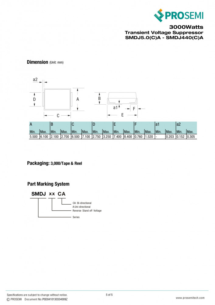 PROSEMI SMDJ series datasheet page 5