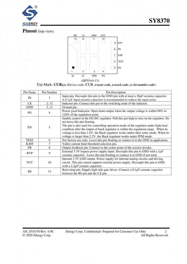 SY8370TMC datasheet page 2