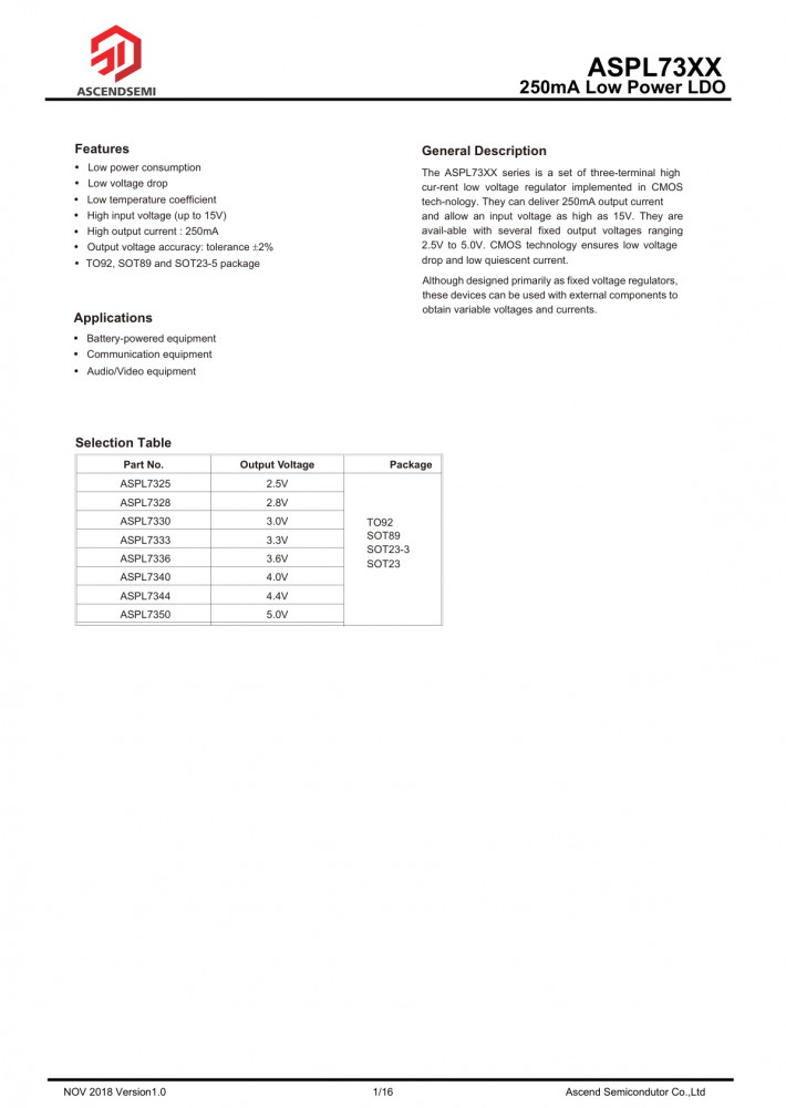 ASPL7336DI-R datasheet page 1