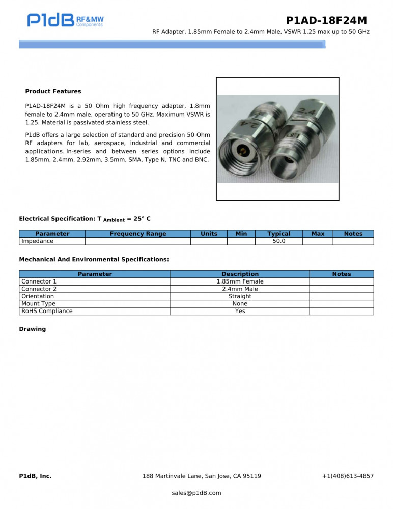 P1AD-18F24M product documentation image, page 1