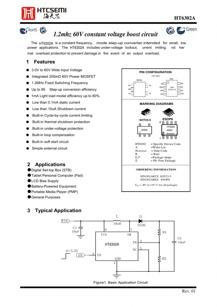 HT6302A datasheet page 1