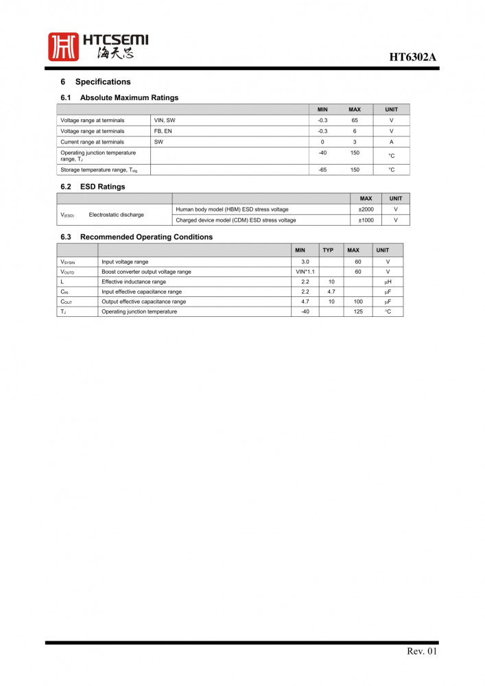 HT6302A datasheet page 3