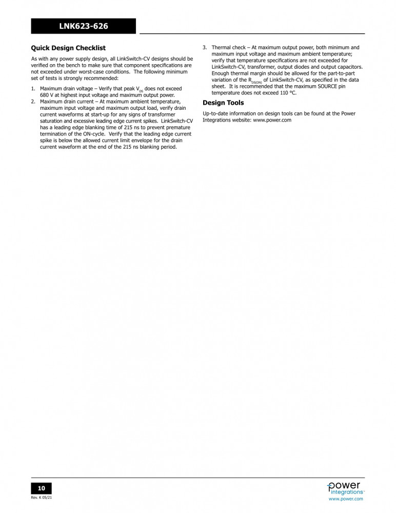 LNK623DG datasheet page 10