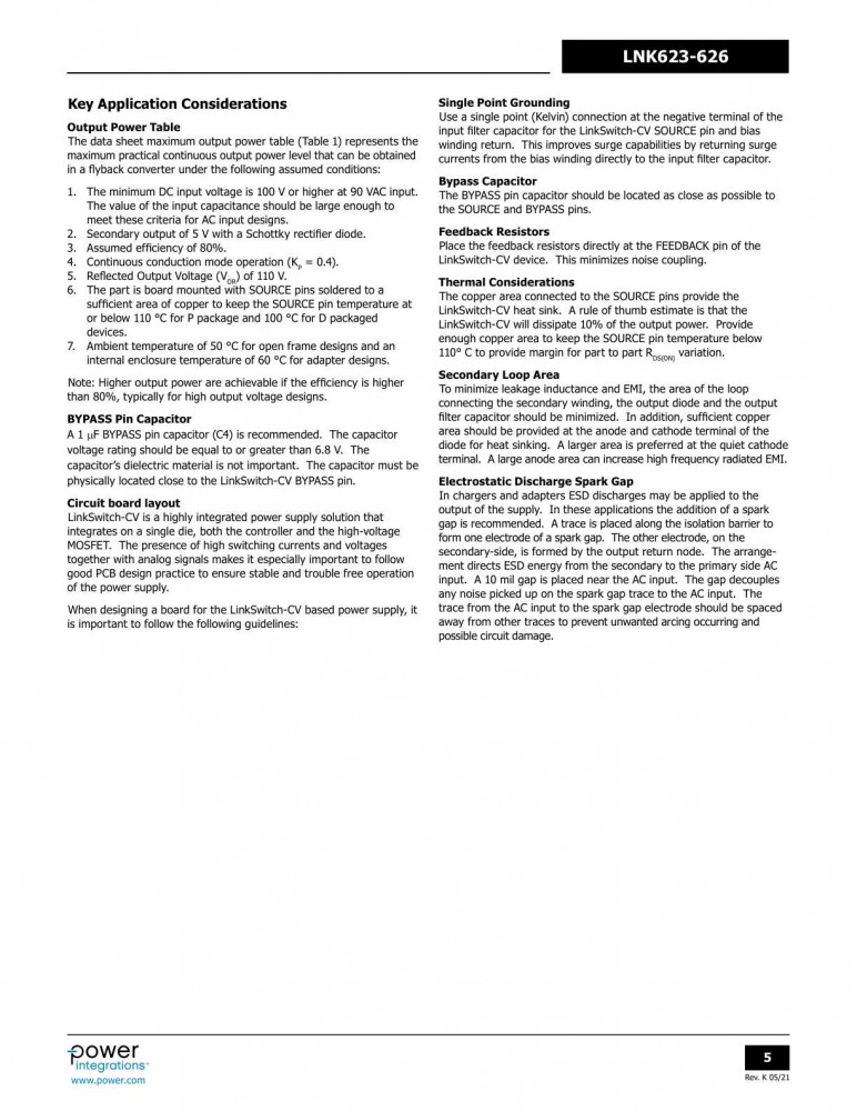 LNK623DG datasheet page 5