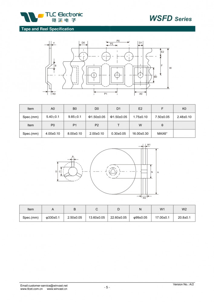 WSFD3050 specification sheet page 6