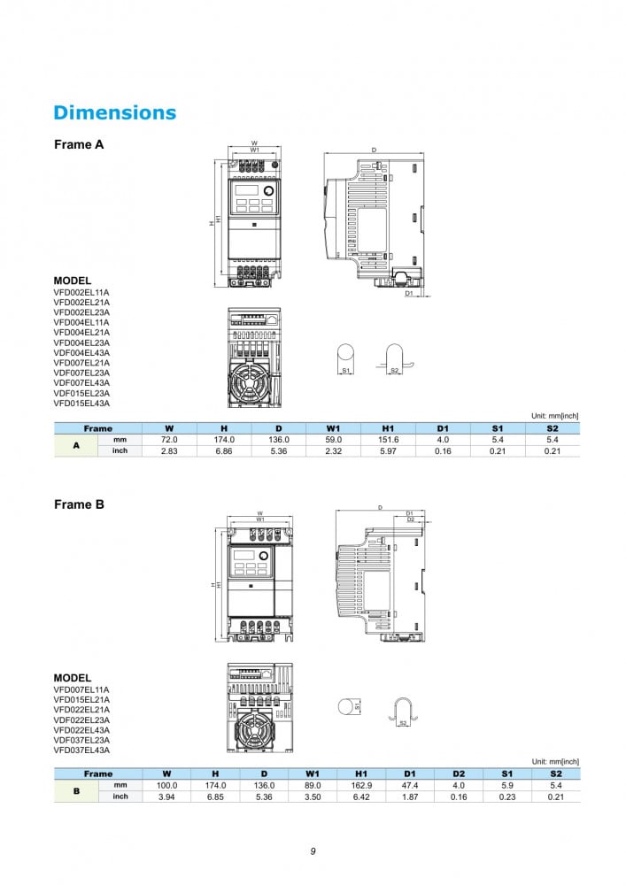 DELTA VFD-EL datasheet page 10