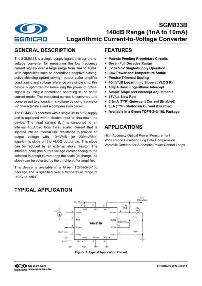 SGM833B technical document page 1