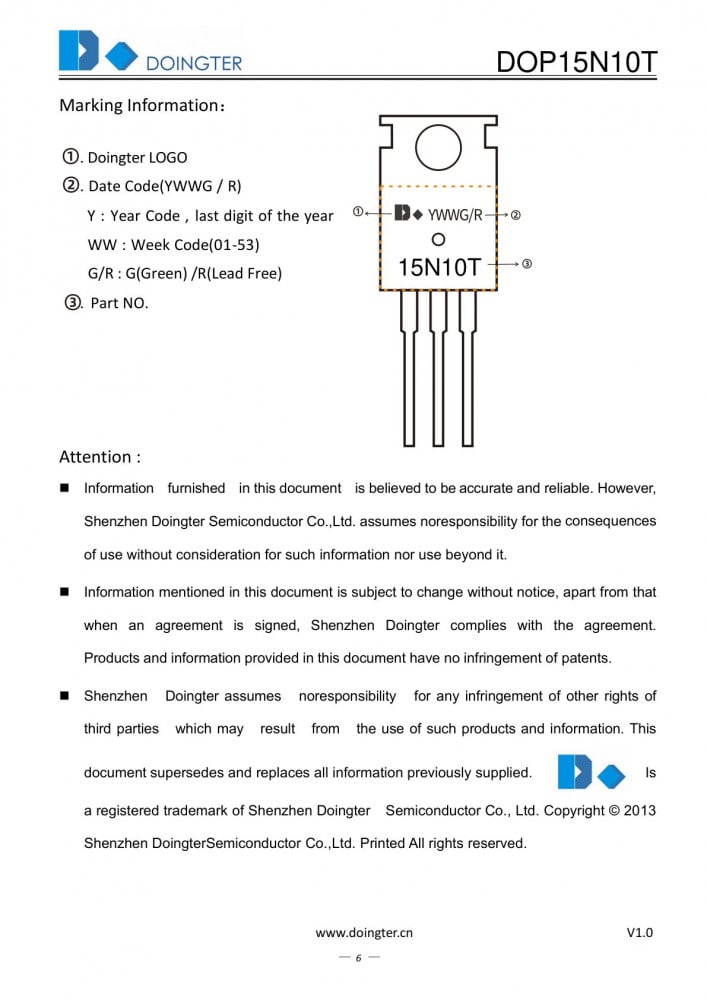 DOP15N10T datasheet page 6