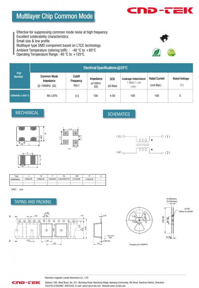 SDM0806U-2-900T H datasheet preview