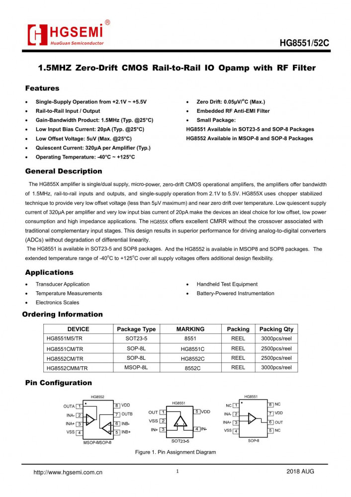 HG8551 datasheet page 1