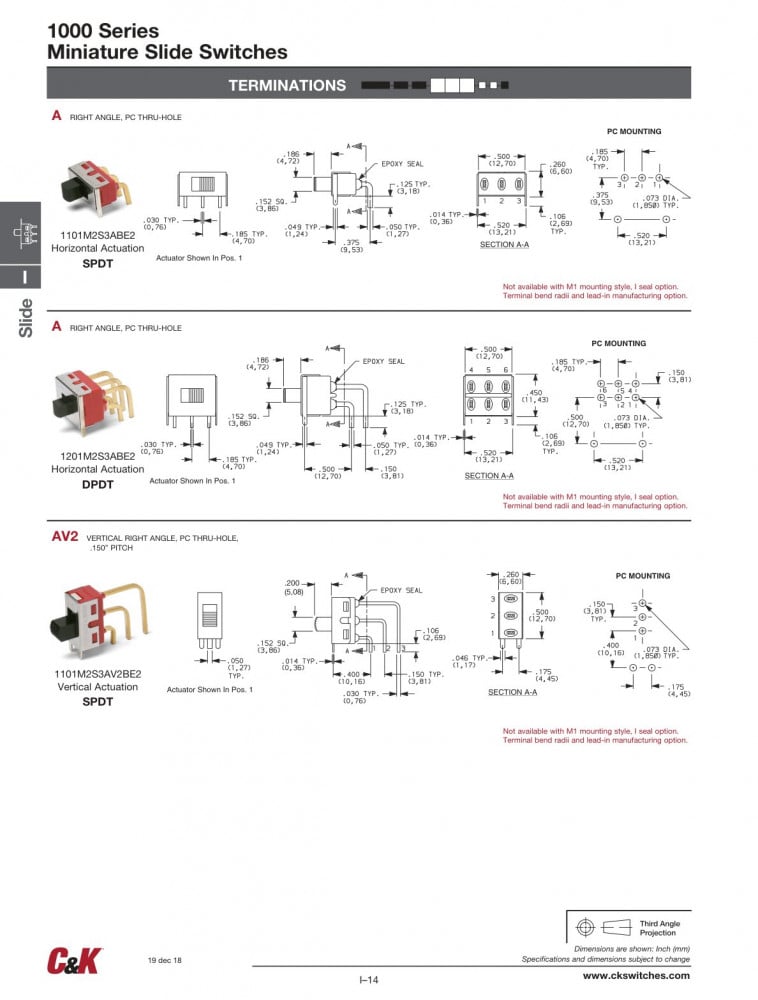 C&K 1000 Series catalog page 4