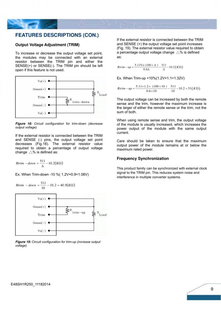 DELTA E48SH1R250NRFA datasheet page 9