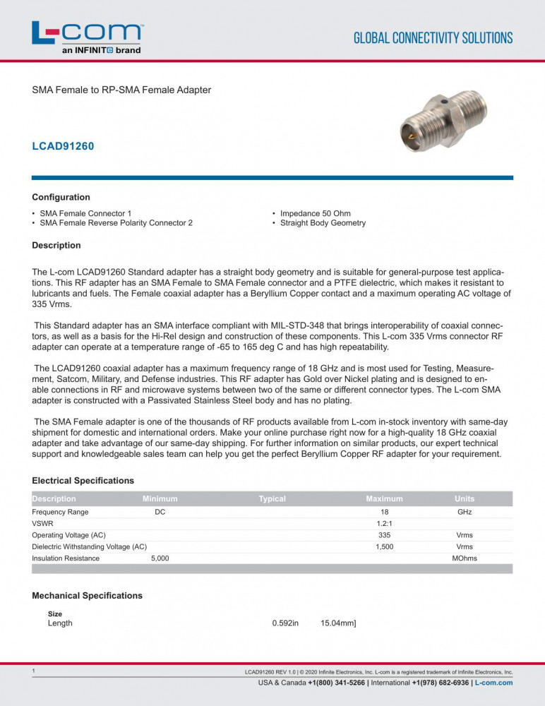 LCAD91260 technical document page 1