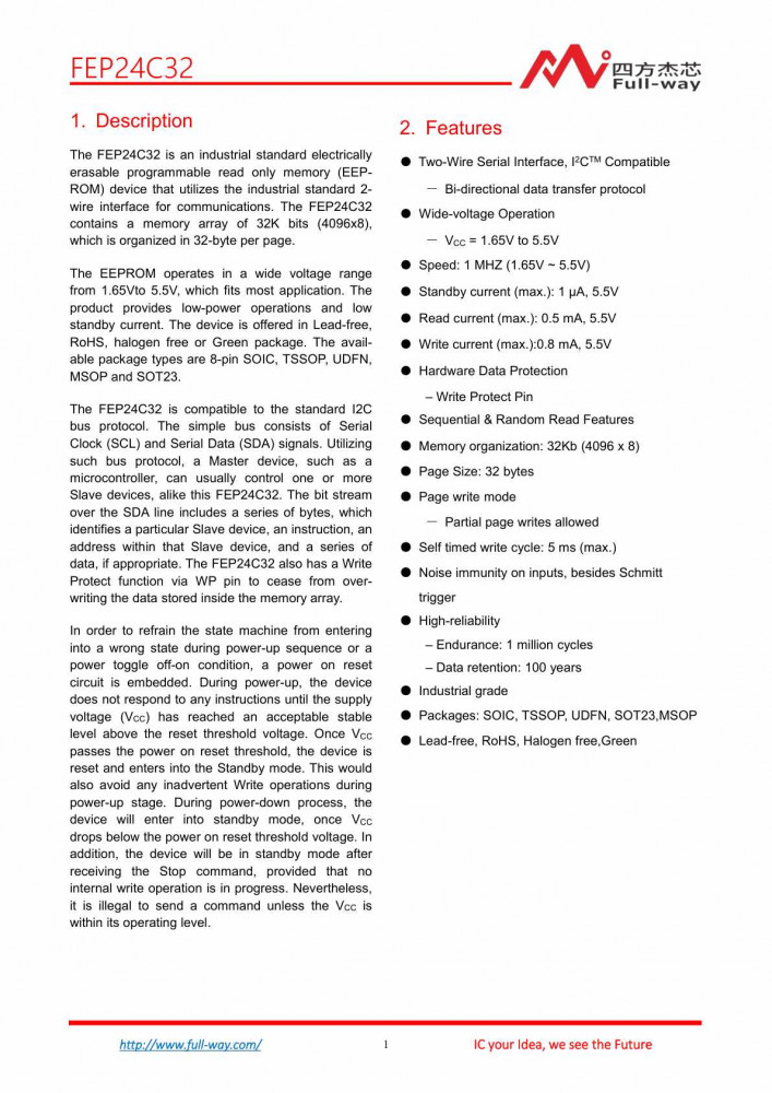 FEP24C32 datasheet page 1