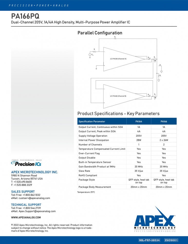 PA166PQ technical document page 2