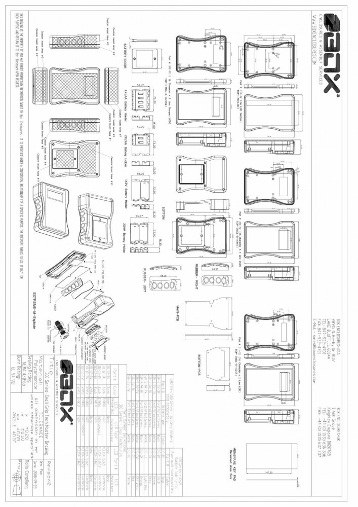 Box Enclosures 300 Series Small Grip Tech drawing page