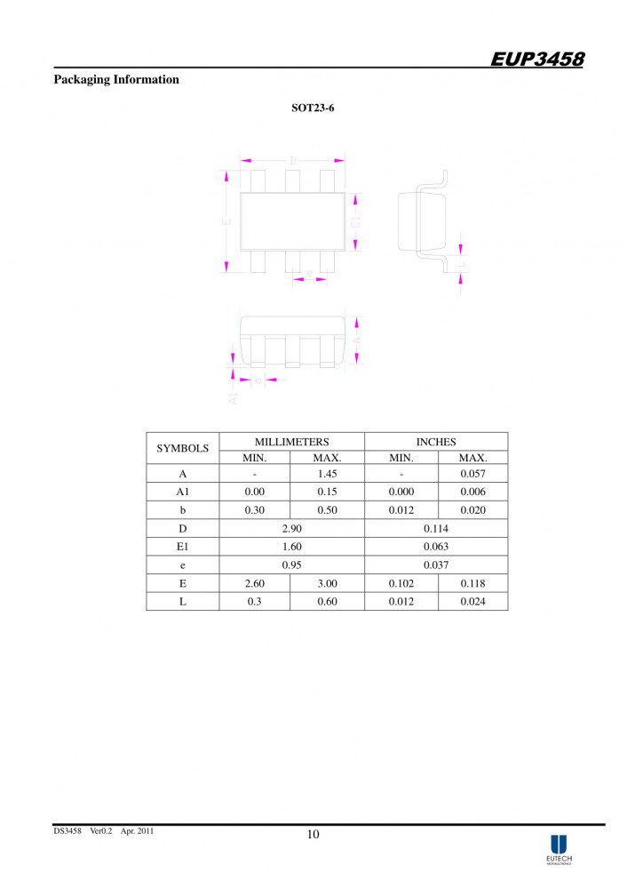 EUP3458VIR1 datasheet page 10